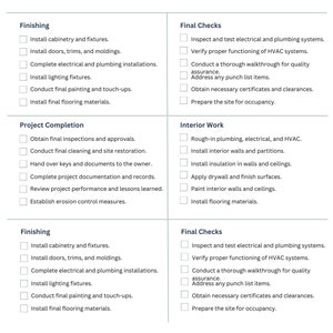 Construction Checklist Template DIY House Do Your Self Your House ...