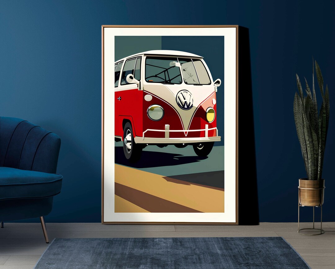 VW Bulli #1 - Car, Classic, Image, Poster, SVG, DXF, Deco, Mural ...