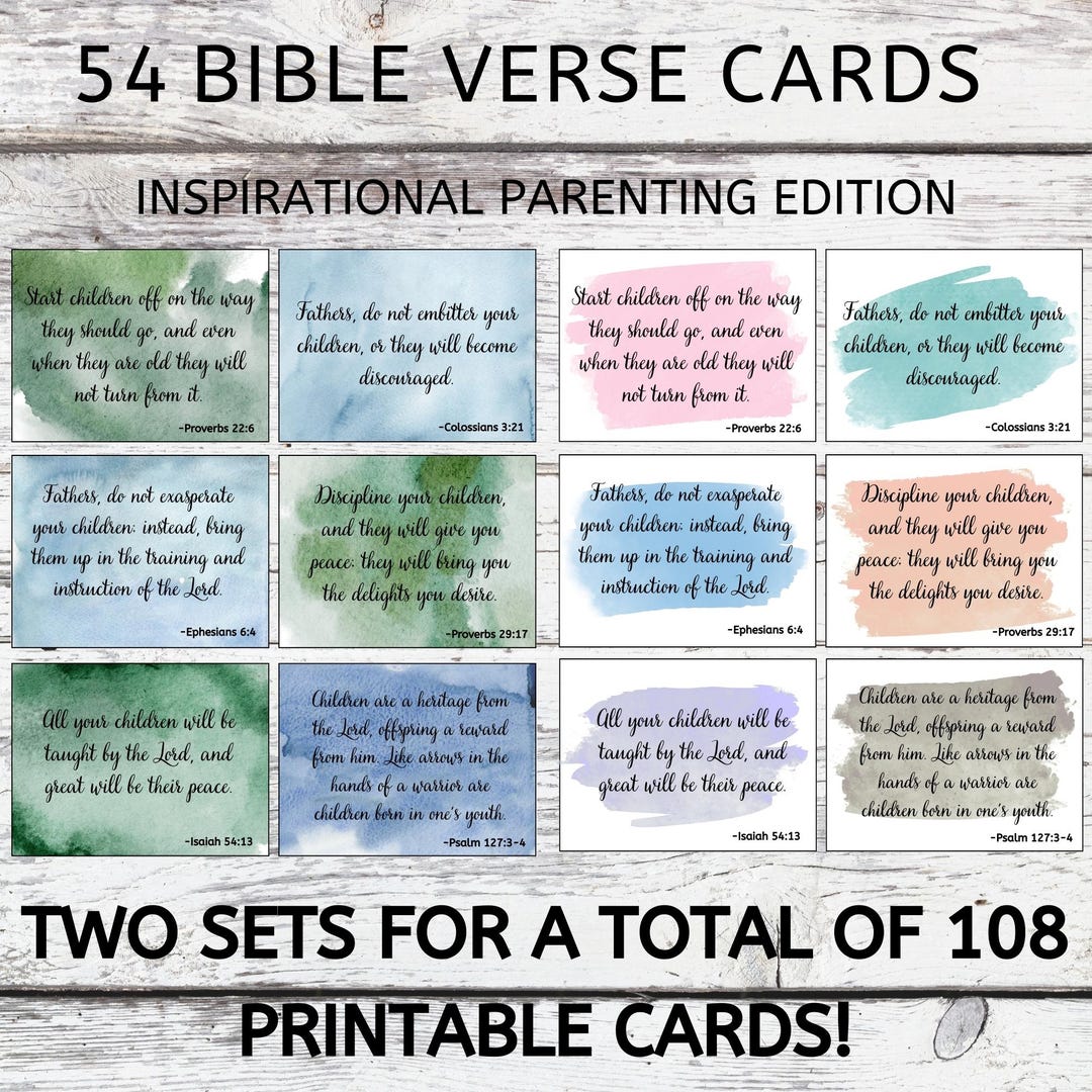 108 Bible Verse Cards | Focused Inspirational Parenting Prayer Cards ...