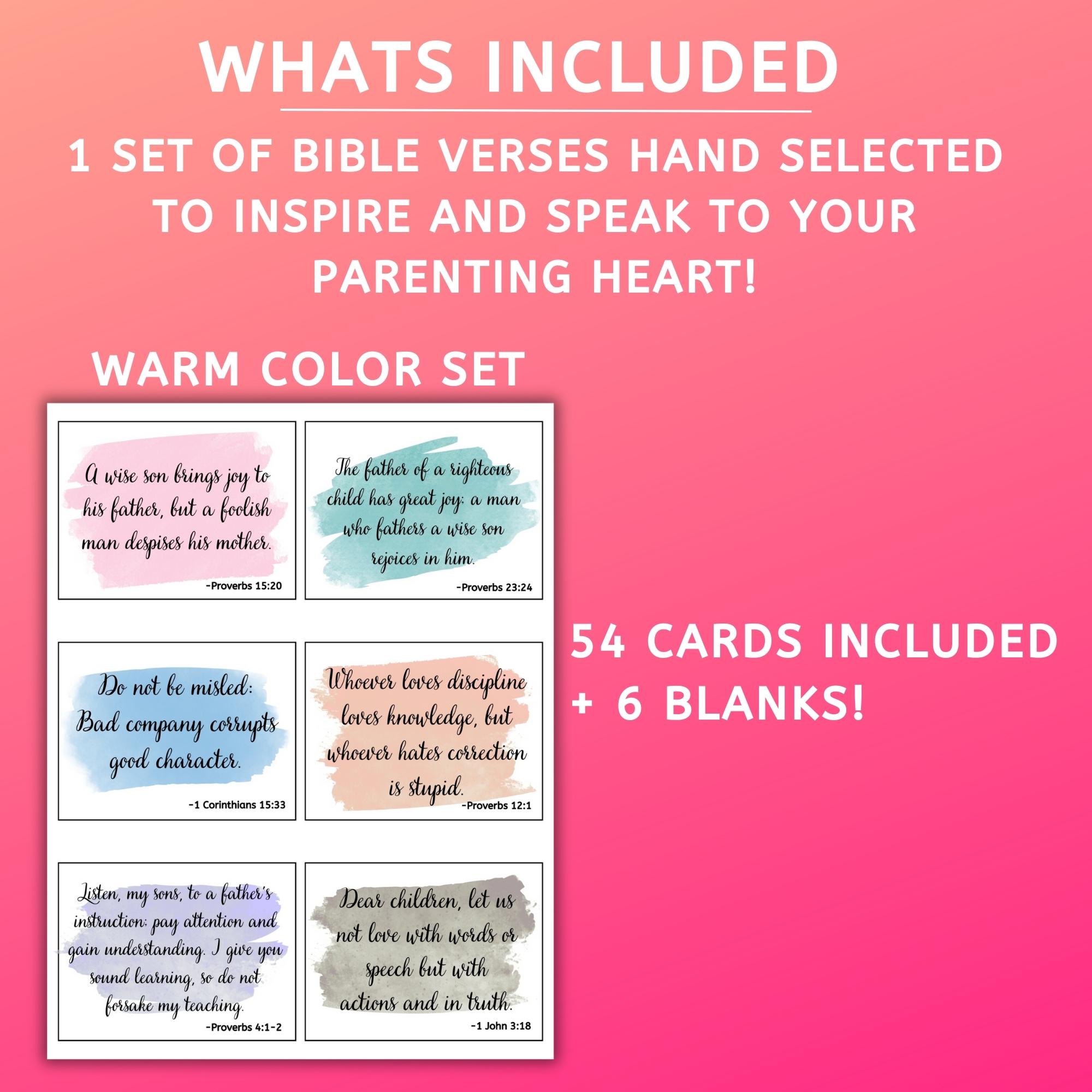 54 Bible Verse Cards | Focused Inspirational Parenting Prayer Cards ...