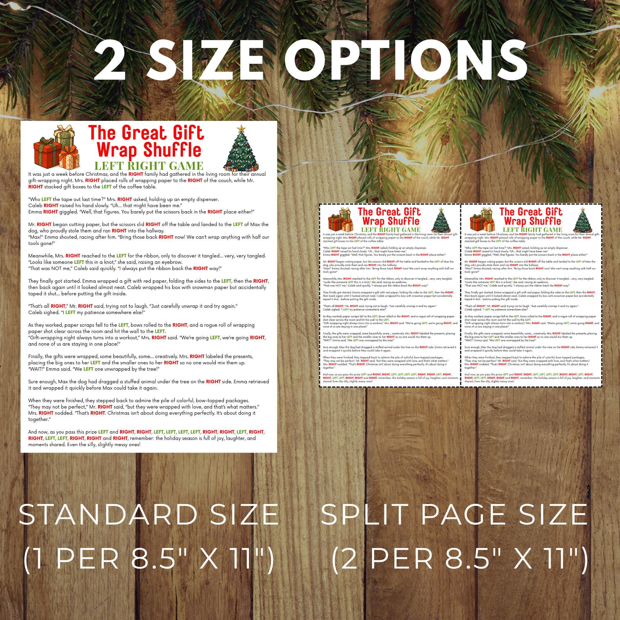 Christmas Left Right Game PDF | "the Great Gift Wrap Shuffle" Story ...