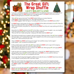 Christmas Left Right Game PDF | "the Great Gift Wrap Shuffle" Story ...