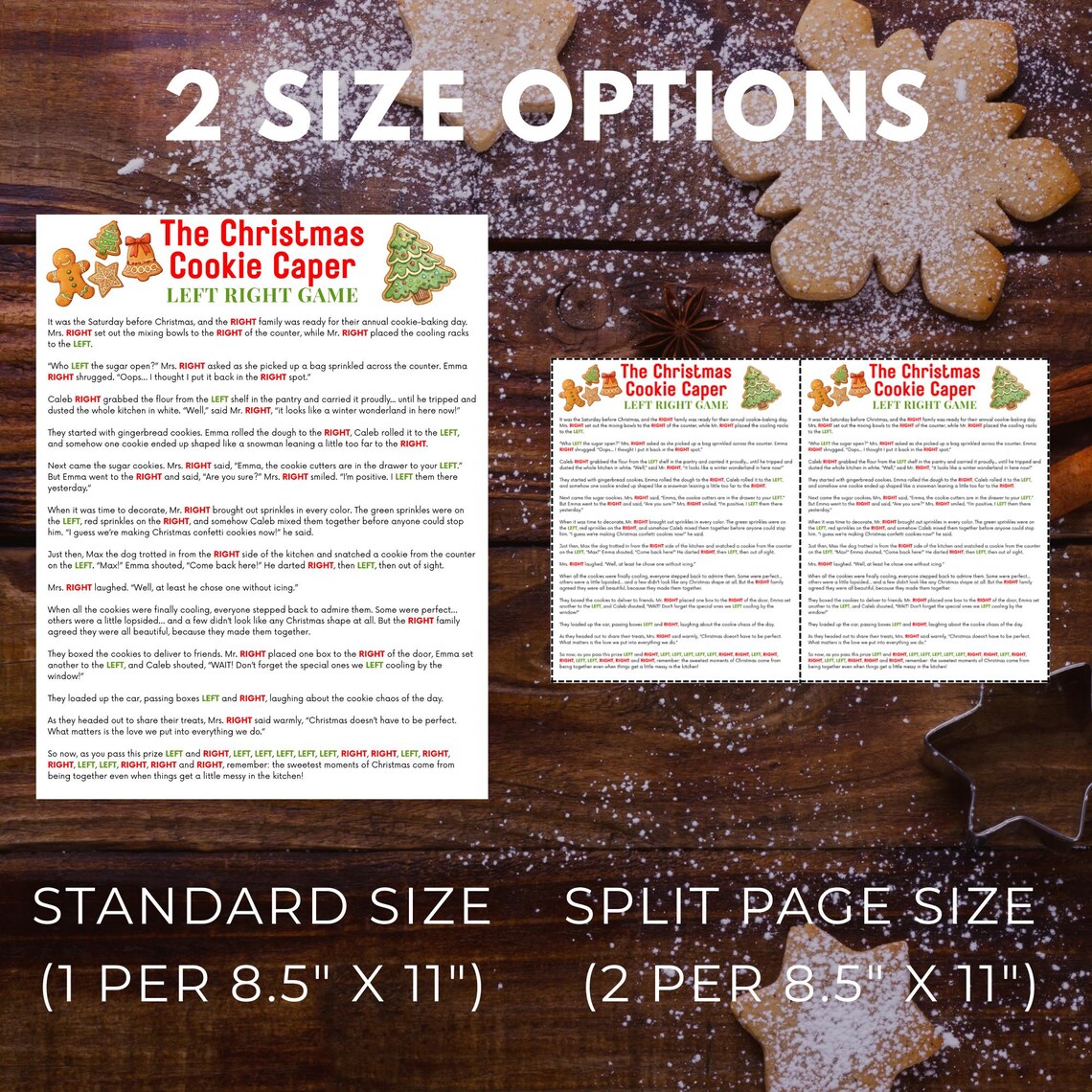 Christmas Left Right Game PDF | "the Christmas Cookie Caper" Story ...