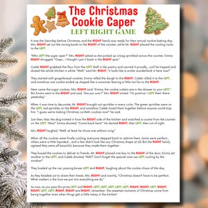 Christmas Left Right Game PDF | "the Christmas Cookie Caper" Story ...