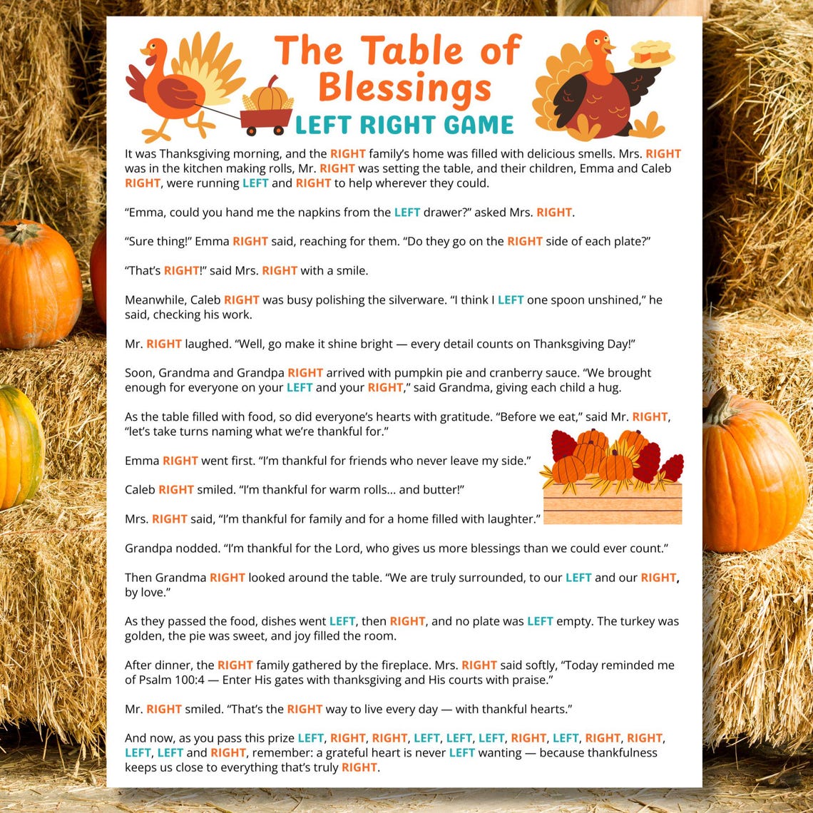 Thanksgiving Left Right Game PDF Mega Bundle | Holiday Party Game ...