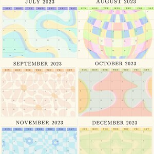 2023 Groovy Digital Calendar printable, iPad & Laptop Friendly - Etsy