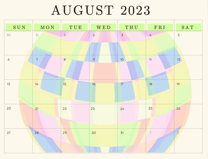 2023 Groovy Digital Calendar (printable, iPad & Laptop Friendly) - Etsy