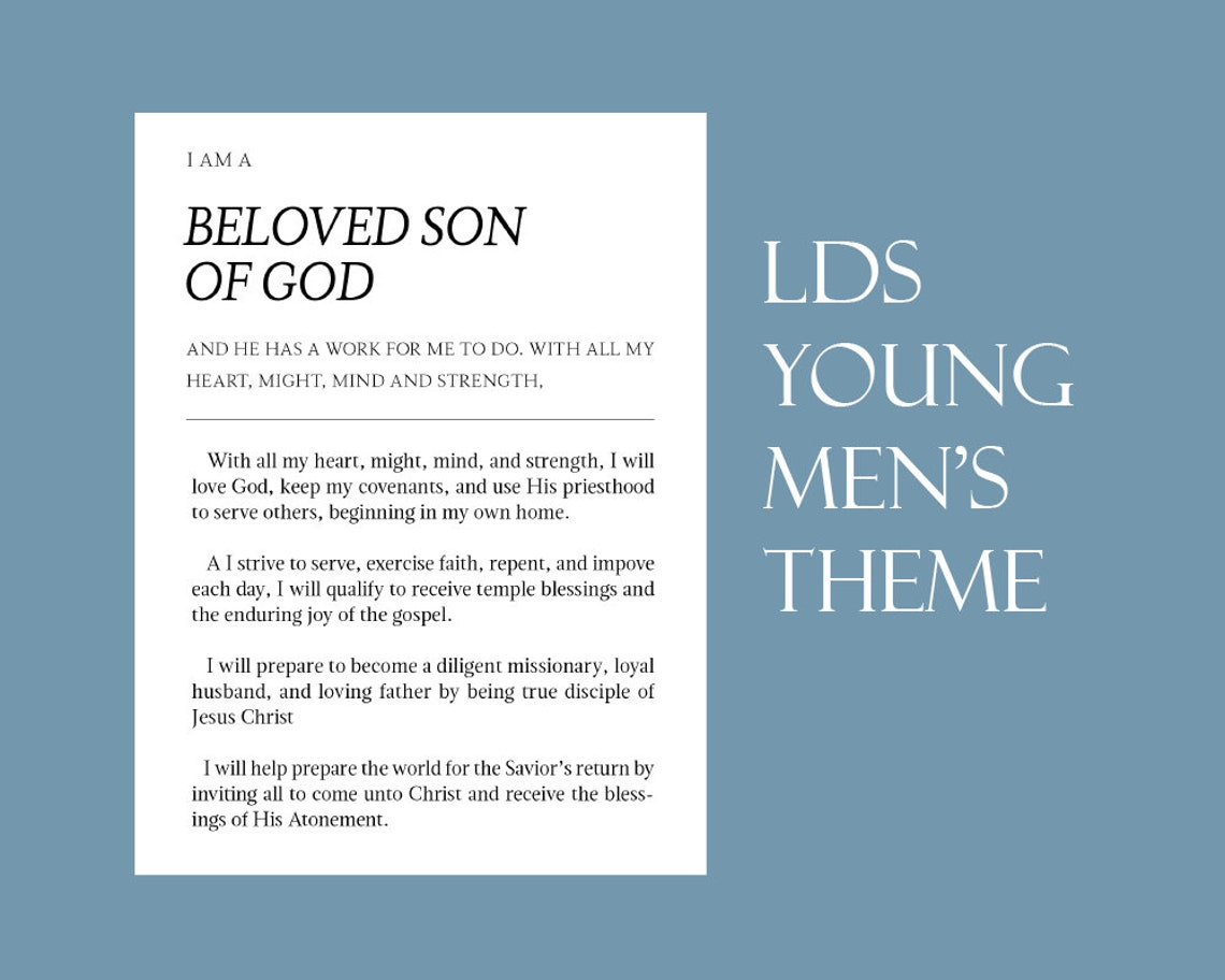 LDS Young Men's Theme, LDS Aaronic Priesthood Theme 2023, Printable LDS ...