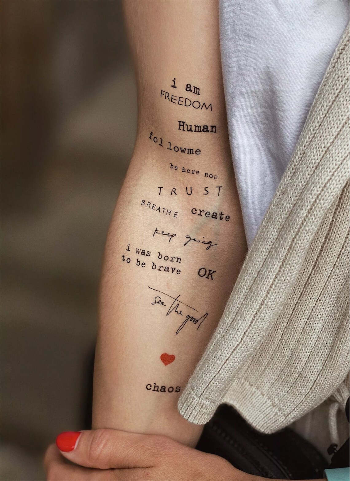 Motivational Quote Temporary Tattoos, Small Fake Body Tattoos ...