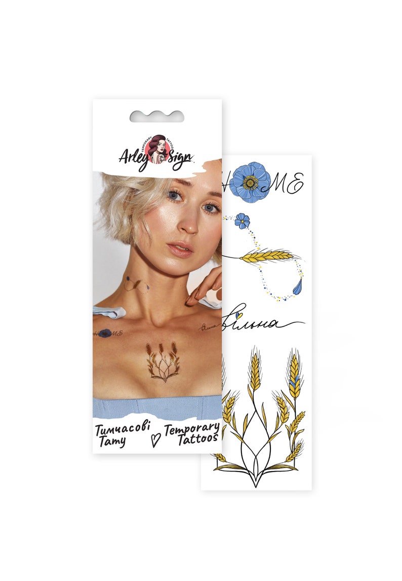 Traditional Temporary Tattoos With Ukrainian Ornaments Removable
