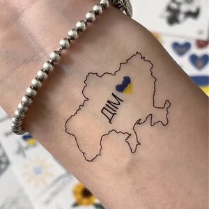 Temporary Tattoos With Ukrainian Flag and Ornaments, Support Ukraine ...