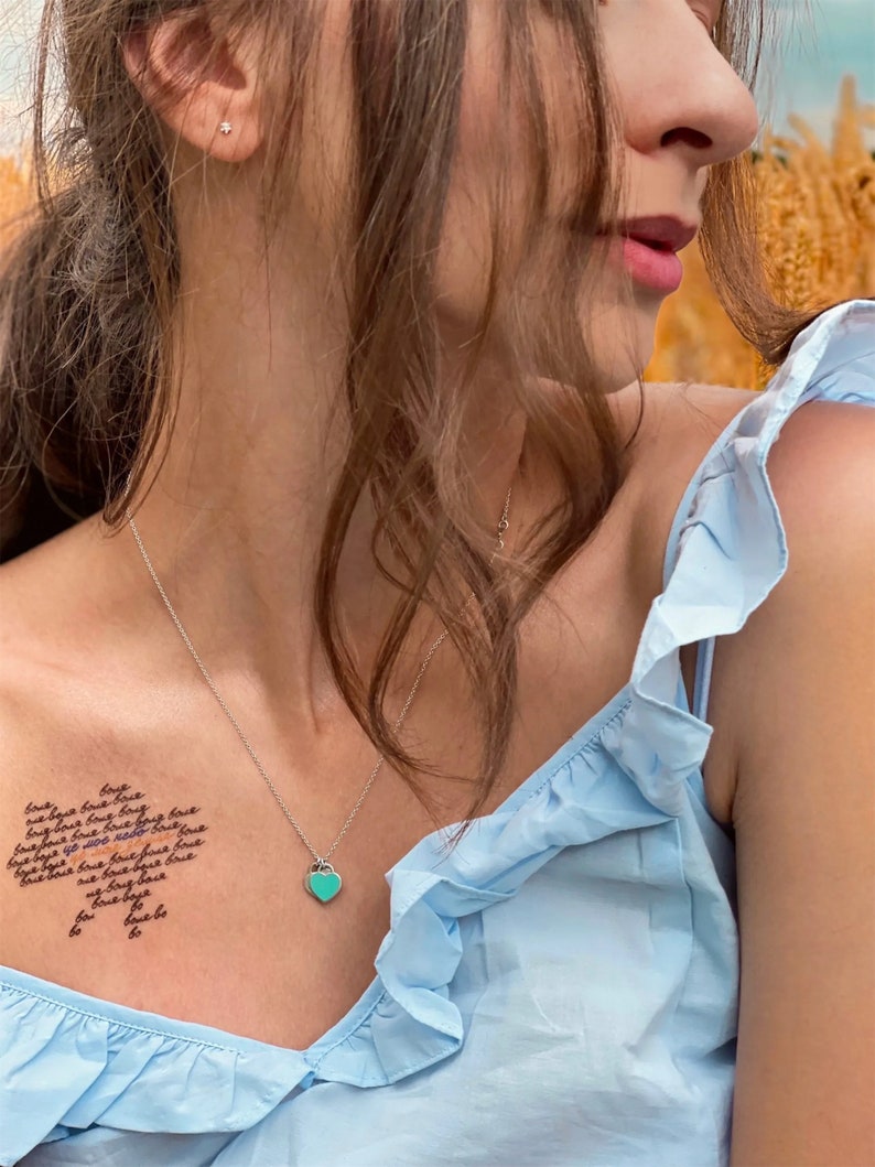 Patriotic Temporary Tattoos With Ukrainian Ornaments And Motivational