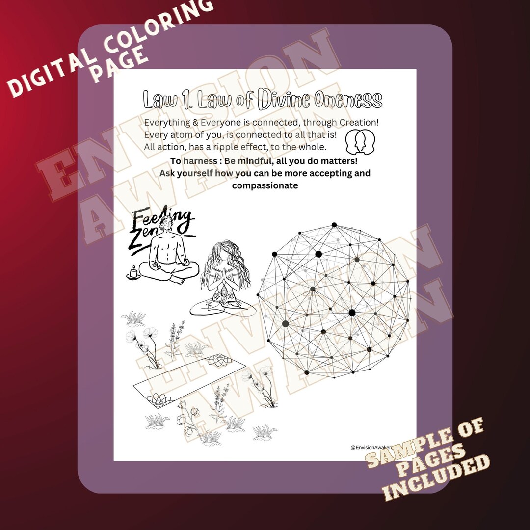 12 Universal Laws | 13-page Coloring Book | Digital Download - Etsy