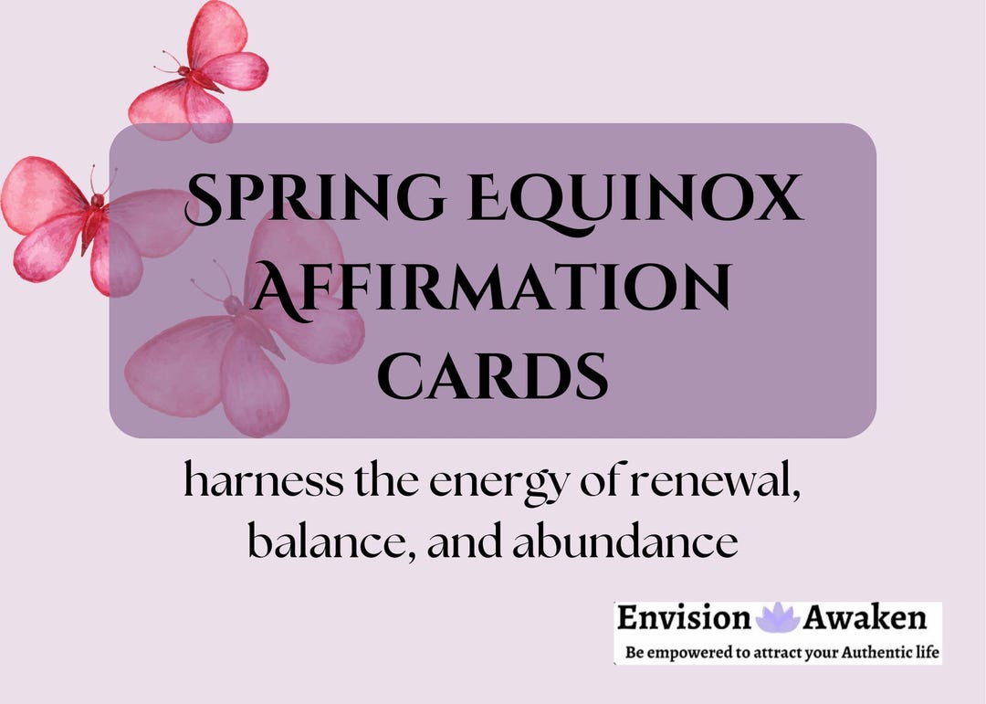 Spring Equinox Affirmation Cards | Printable Digital Download | 16 ...