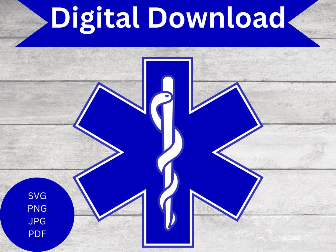 Star of Life, EMS Paramedic Svg, EMT Svg, Medical 1 Color Outlined ...