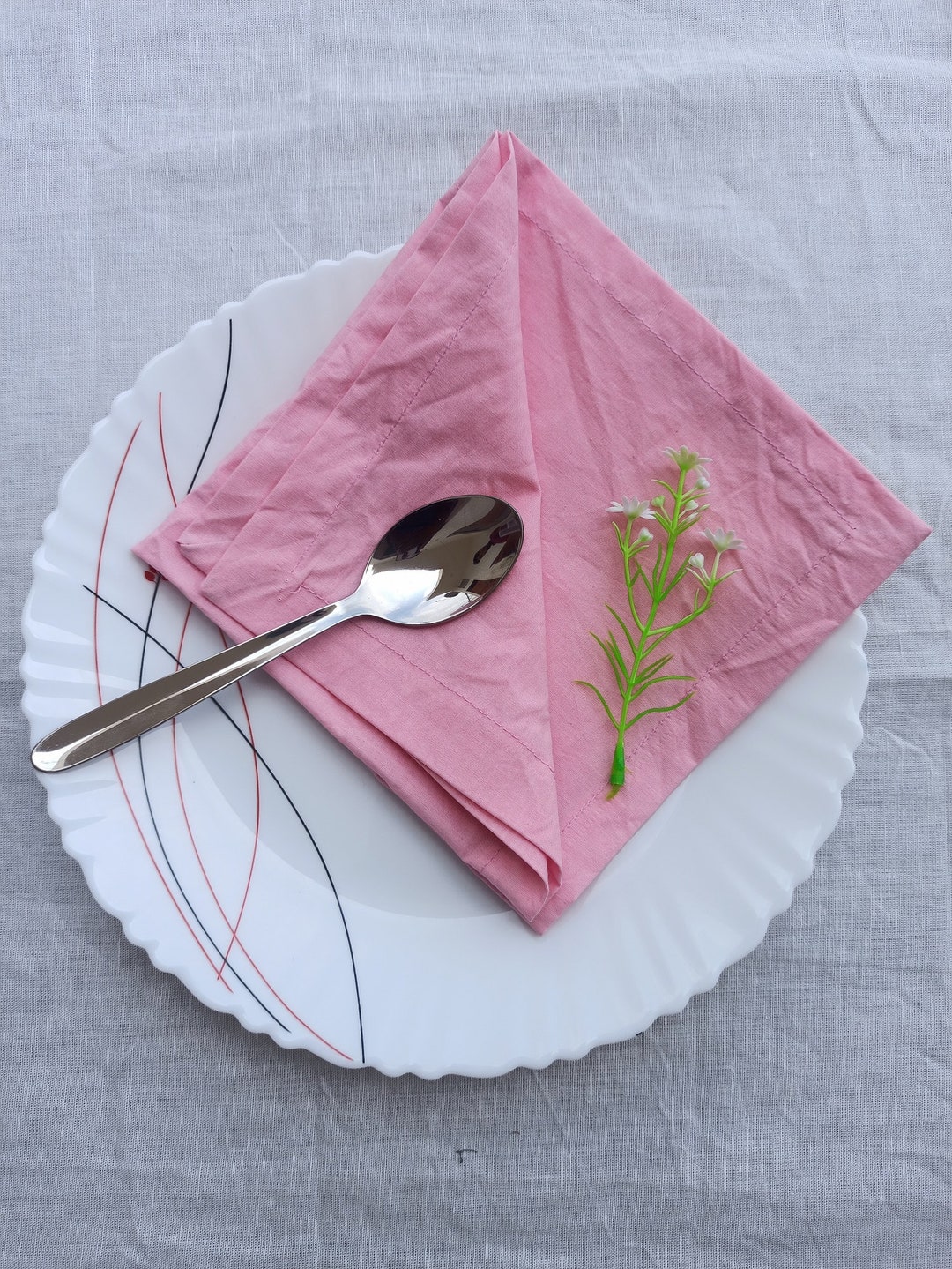 200 Pack of Blush Pink Color Cotton Napkins, Dinner Napkins Bulk ...