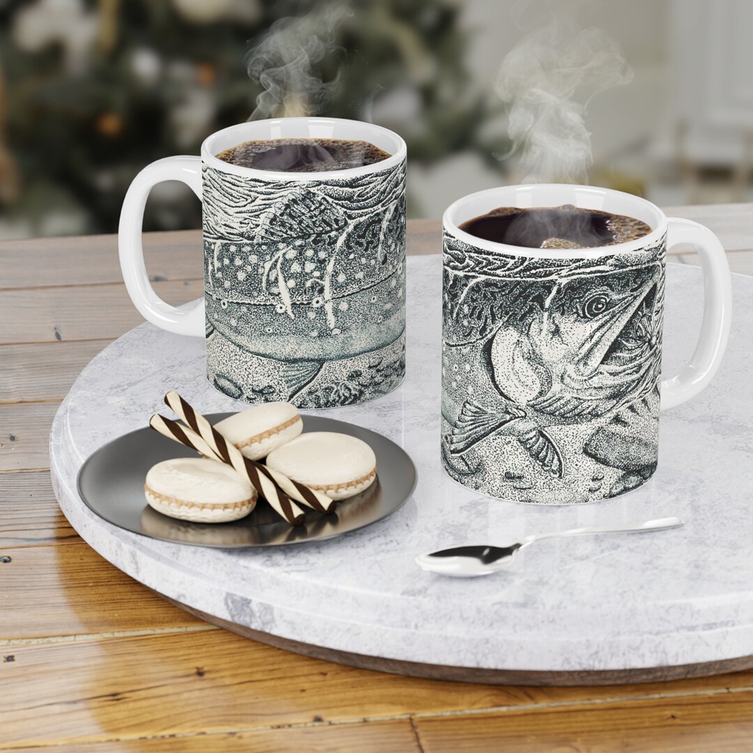Fly Fishing Trout Ceramic Mugs 11oz15oz20oz, Camping, Cabin or Home ...