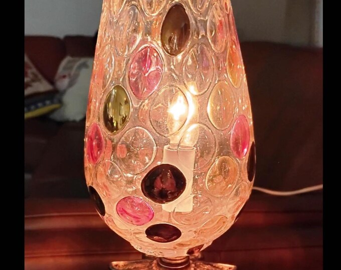 Vintage Italian Coin Dot Lamp With Marble Base – Ornate Glass & Brass ...