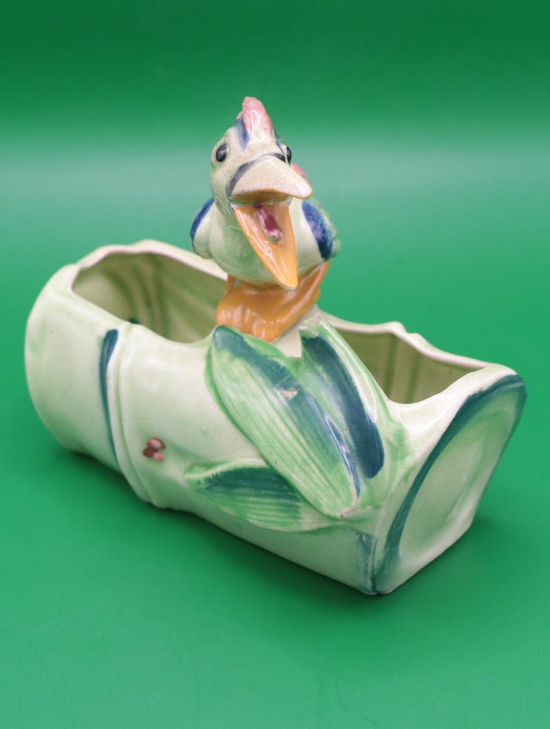 Vintage Ceramic Bird Indoor Planter – Whimsical Hand-painted Planter ...