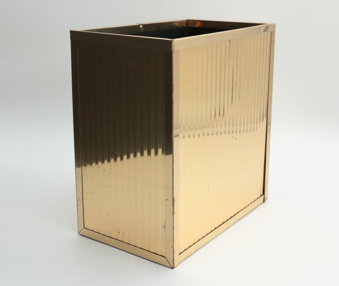 Hollywood Regency Waste Bin: Vintage Gold Trash Can - Etsy