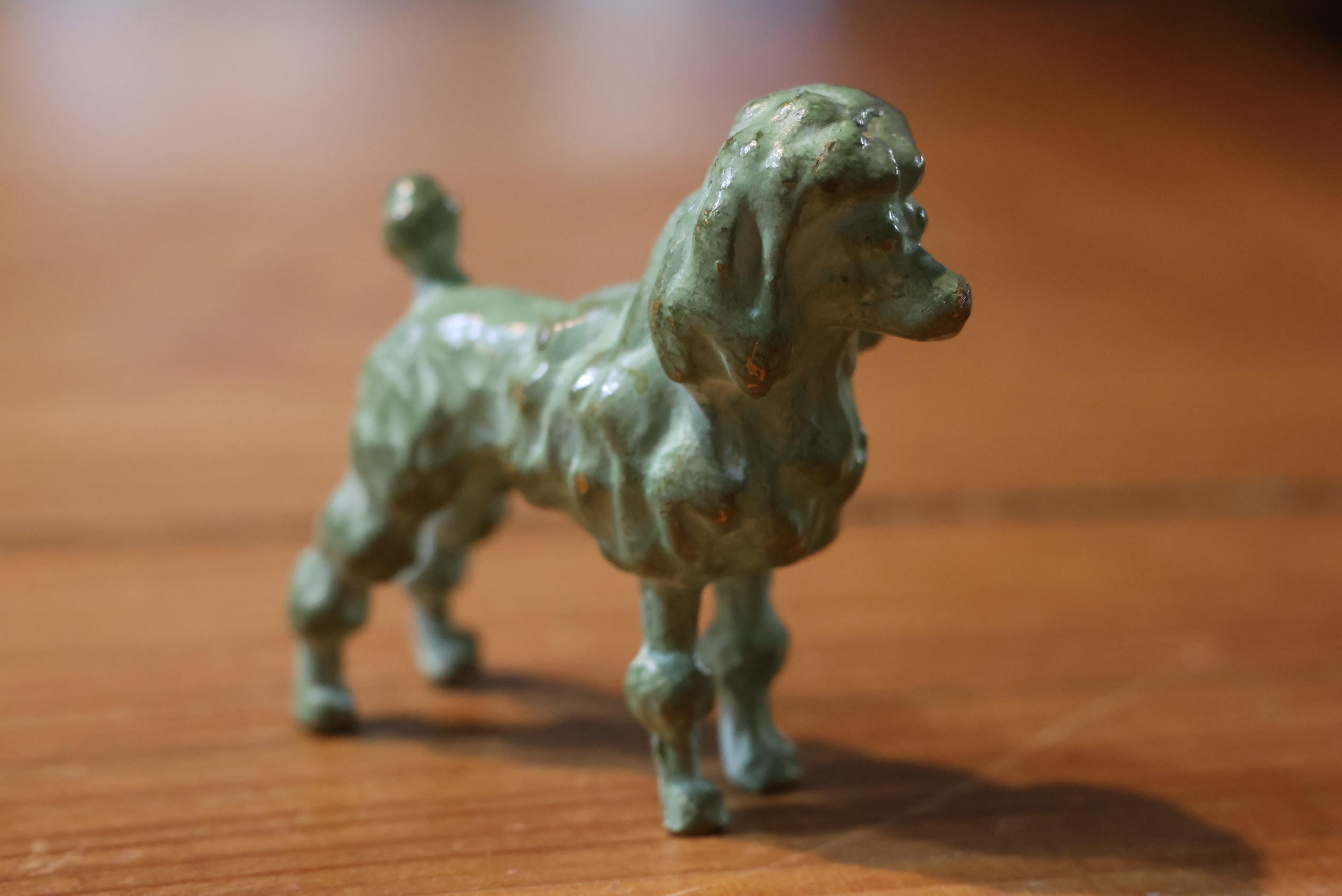 Vintage Copper Poodle Figurine | Aged Green Patina | Small Collectible ...