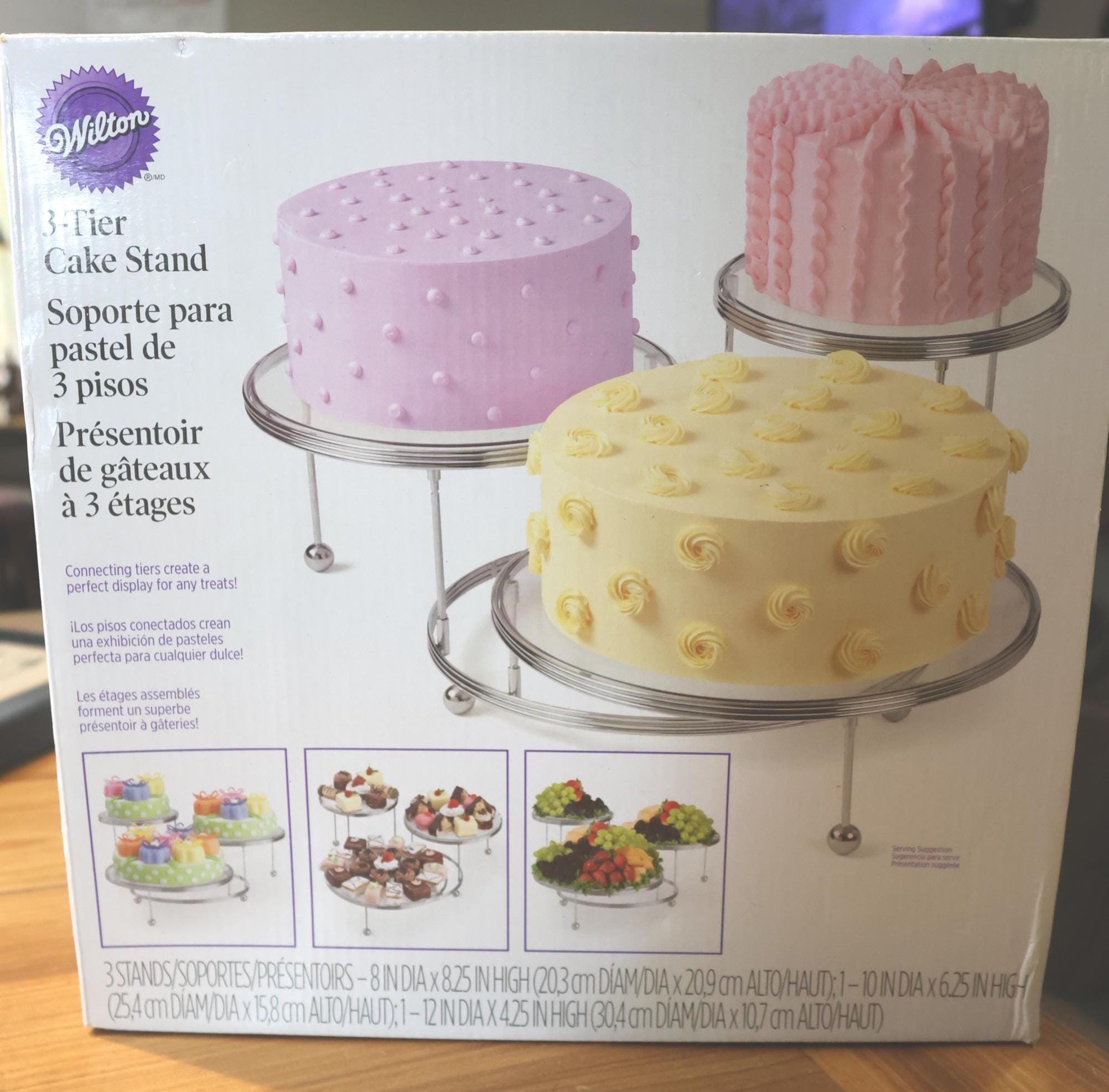 Wilton 3-tier Cake Stand – Chrome Dessert Display Tower for Cakes ...