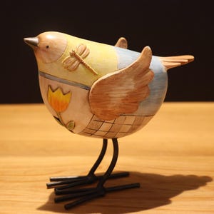 Hand-painted Bird Figurines - Cottagecore Spring Shelf Decor - Set of 3 ...