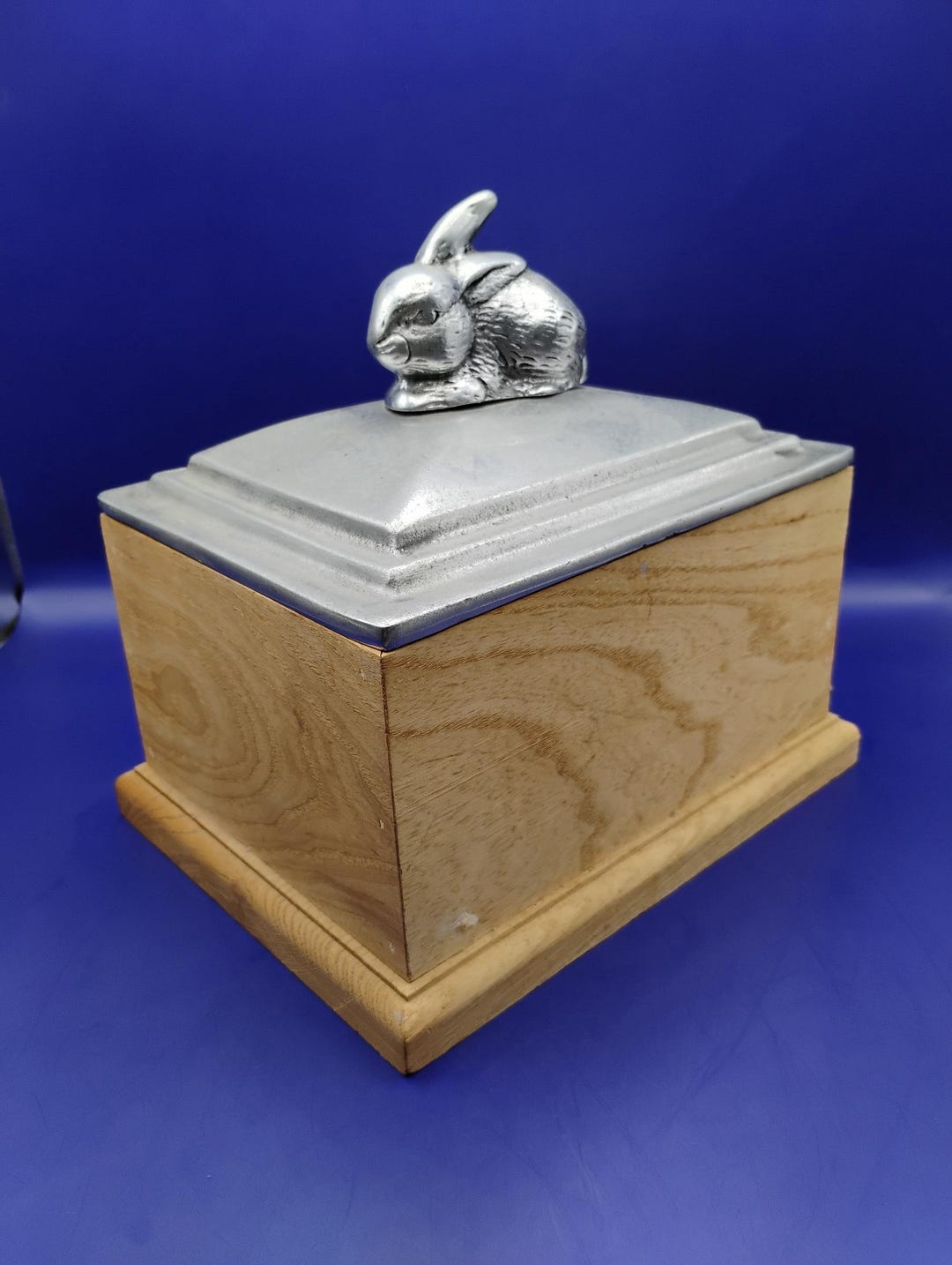 Handcrafted Wooden Storage Box With Cast Aluminum Rabbit Lid ...