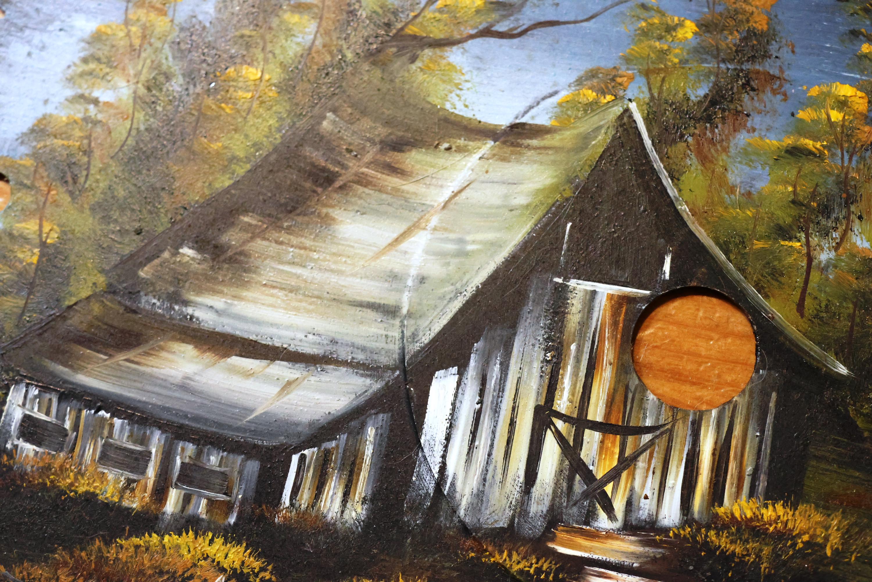 Hand-painted Saw Blade Wall Art – Rustic Farmhouse Scene With Barn ...