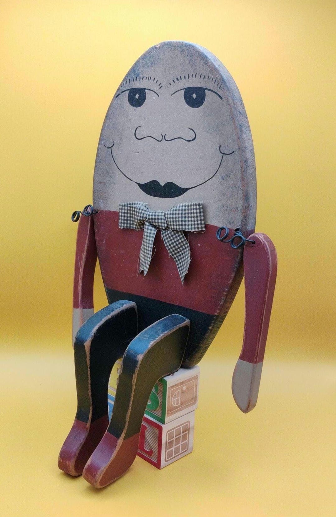 Wooden Humpty Dumpty Shelf Sitter • Hand-painted Folk Art Decor - Etsy