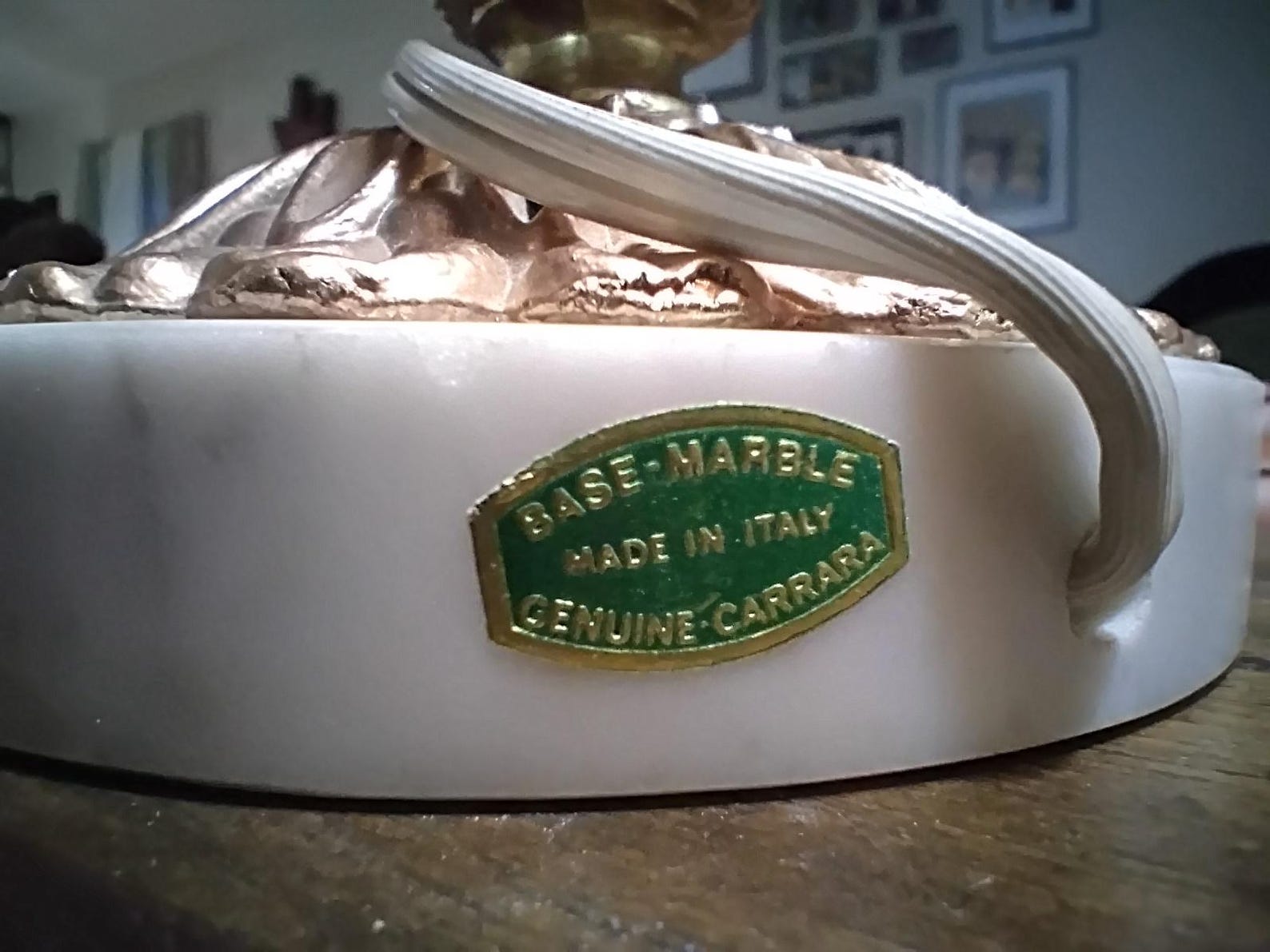 Vintage Italian Coin Dot Lamp With Marble Base – Ornate Glass & Brass ...