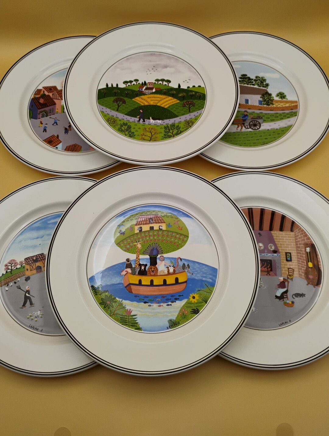 Vlleroy & Boch Folk Art Plates – Vintage Village Scenes Set of 6 - Etsy