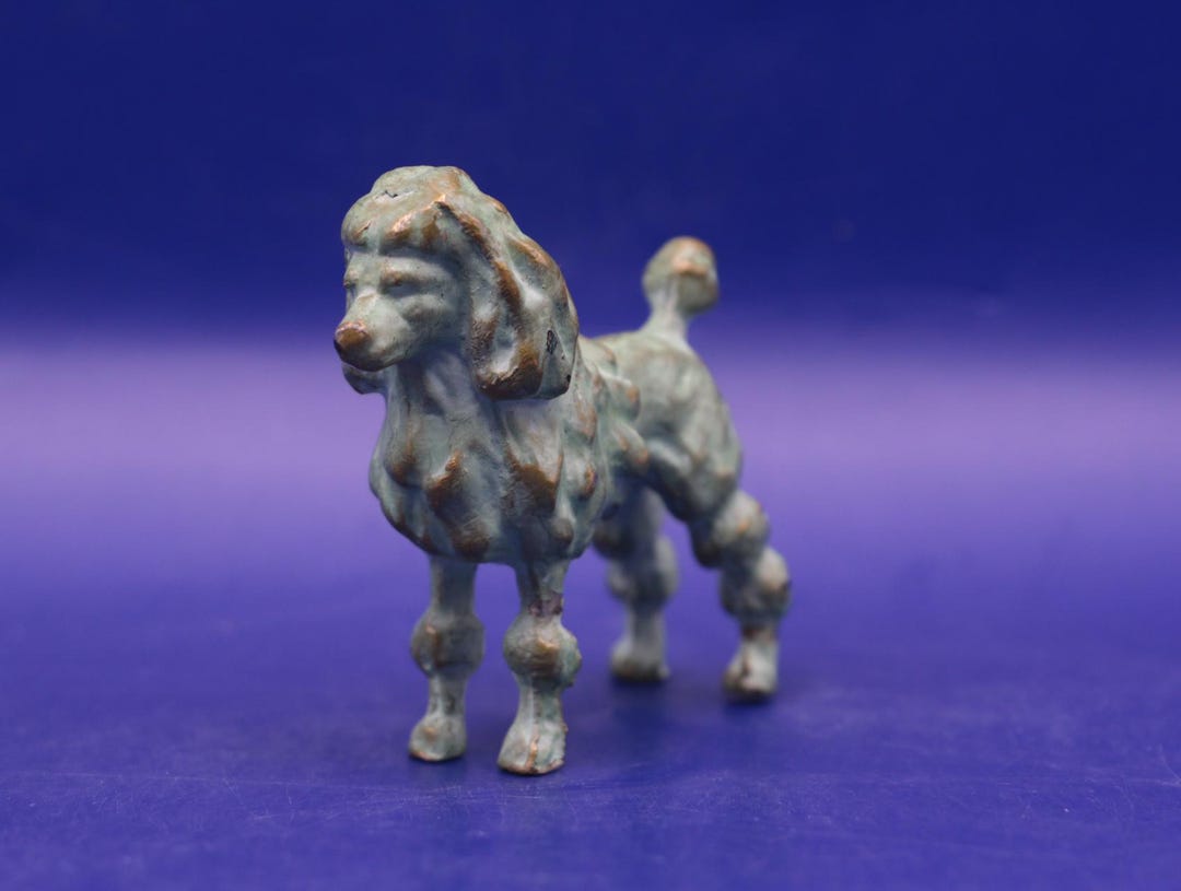 Copper Poodle Figurine | Aged Green Patina | Vintage Small Collectible ...