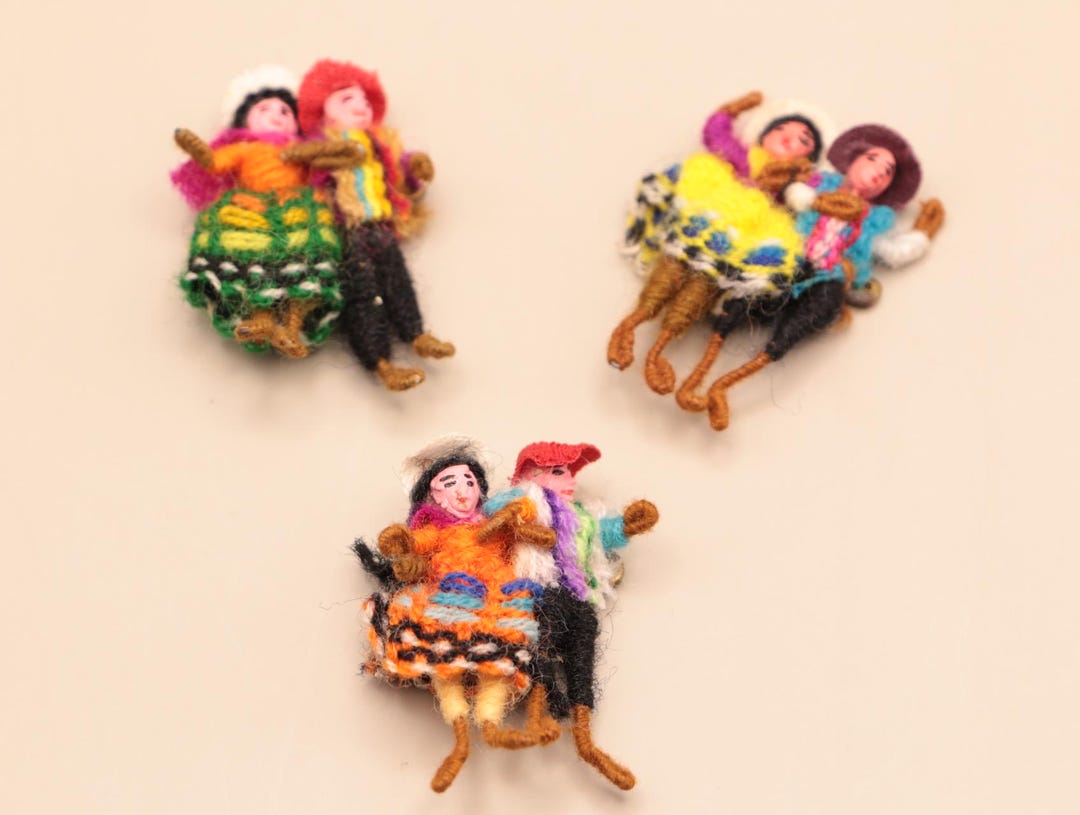 Vintage Peruvian Miniature Hand-knitted Folk Doll Brooches – Set of 3 ...