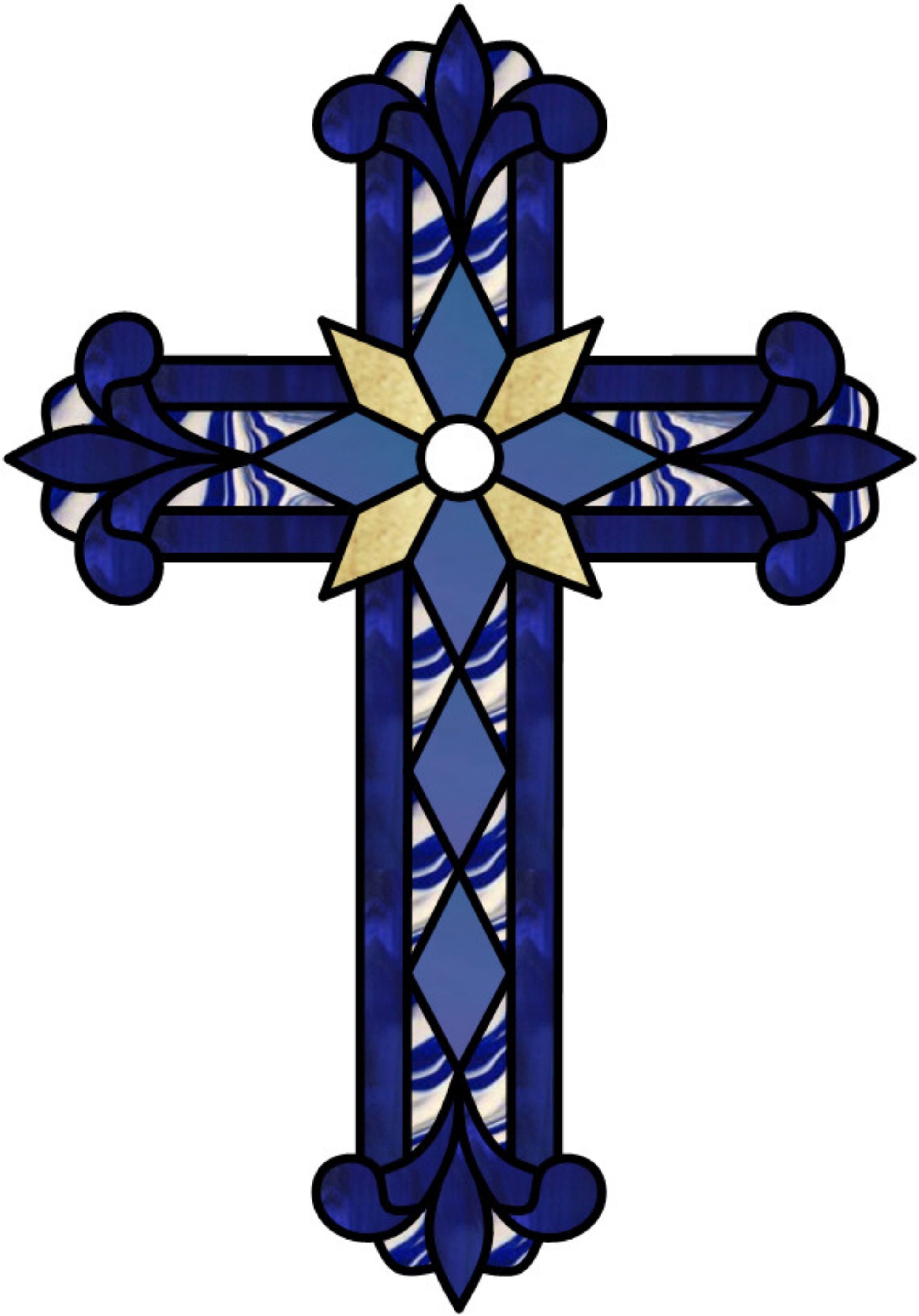 Stained Glass Pattern - Ornate Cross - Pdf Download - Etsy