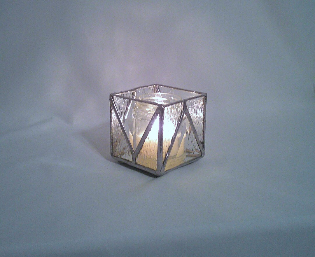 Stained Glass Triangle Candle Holder With Bevels - 3x3x3 - Custom ...