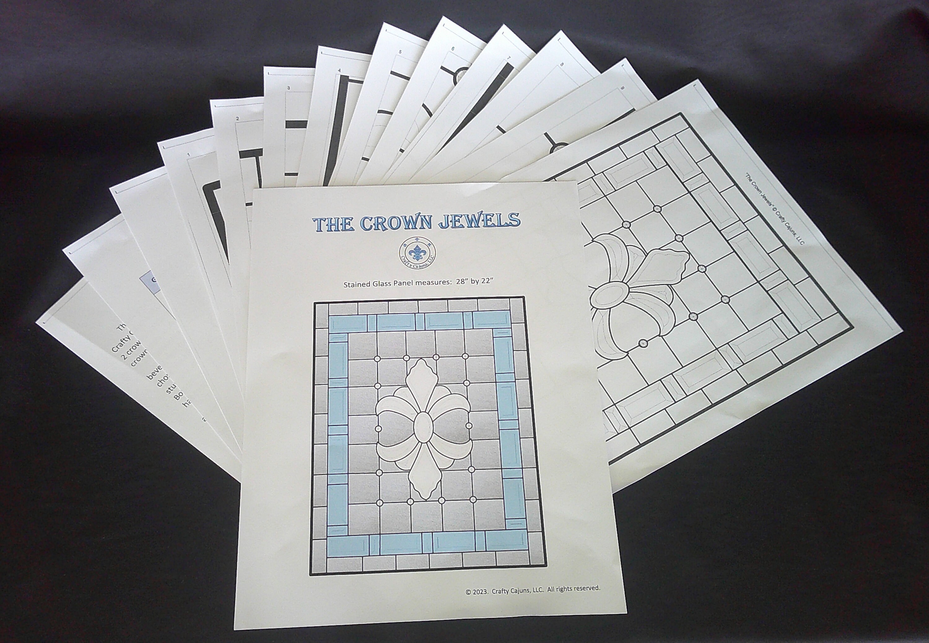 Stained Glass Pattern - the Crown Jewels - 28" X 22" - Pdf Download - Etsy