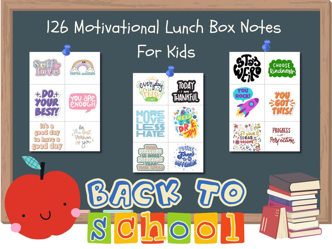 Lunchbox Love Notes for Kids: Inspirational Cards, Back to School ...