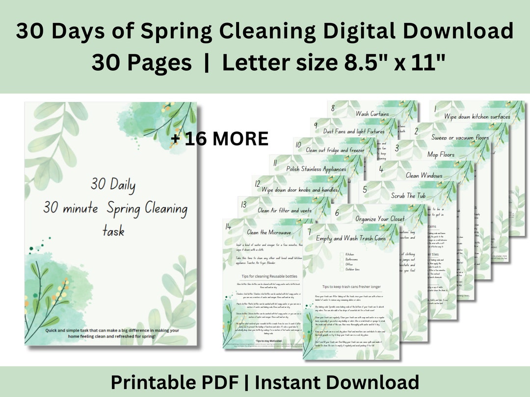 30-day Spring Cleaning Blitz: Quick & Deep Cleaning Guide for a Fresh ...