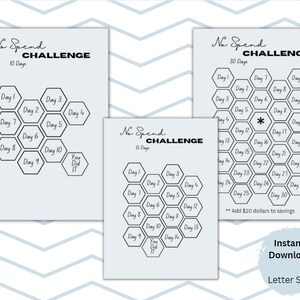 No Spend Money Saving Challenge, Savings Tracker Printables, Savings ...