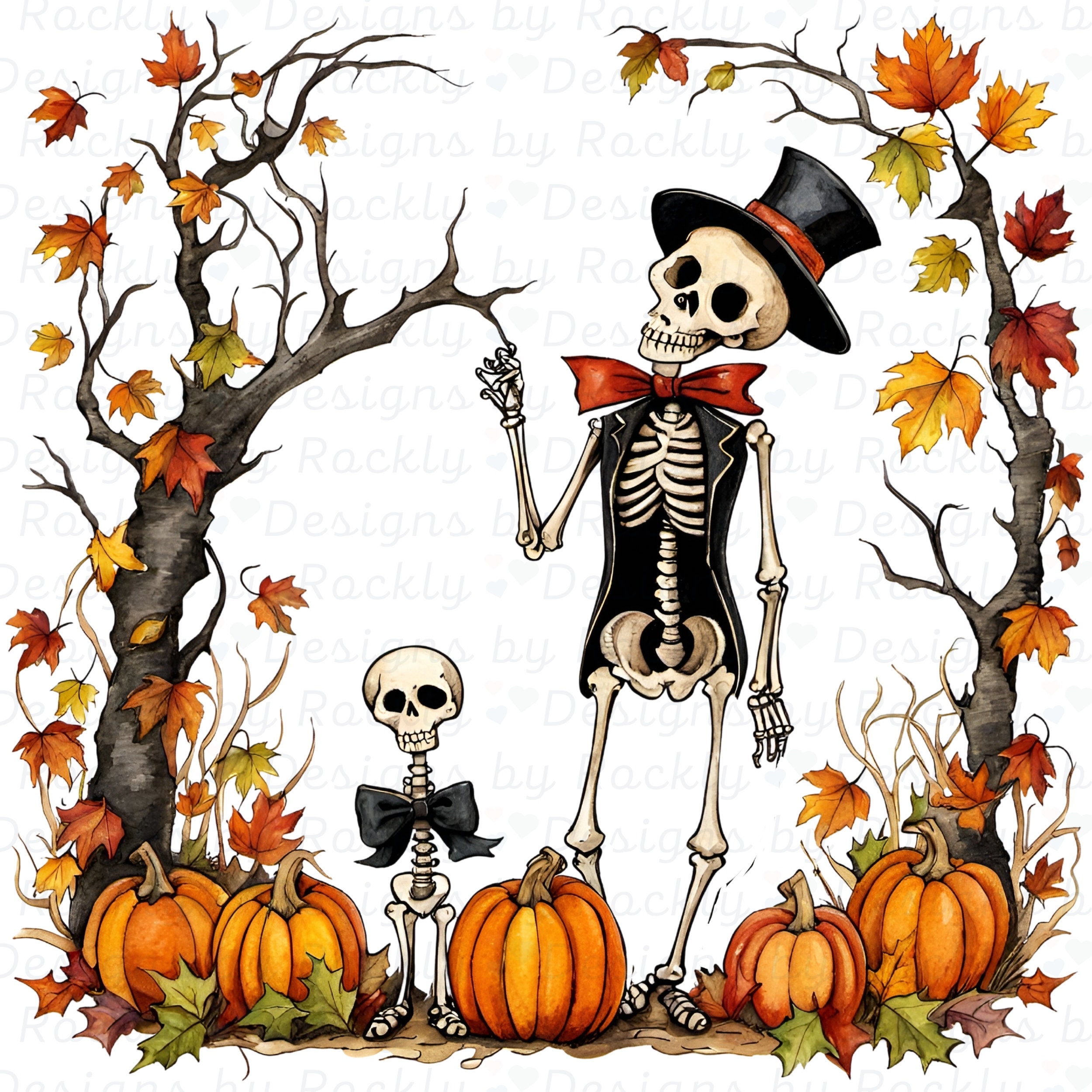 Set of 8 PNG Chibi Skeleton Clipart Bundle Skeleton Png, Autumn Clipart ...