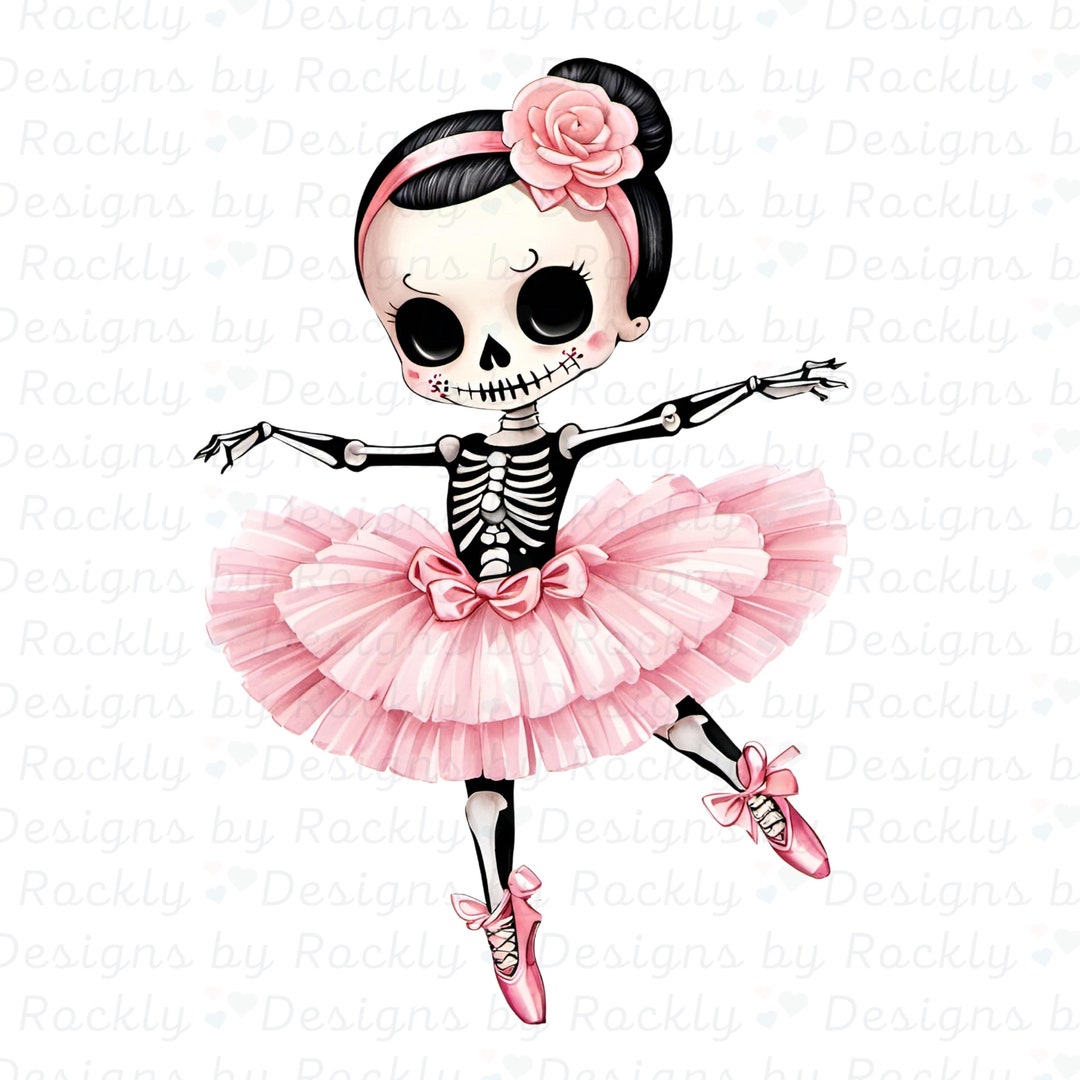 12x12 Cute Chibi Skeleton Clipart - Pink Skeleton Digital Art - Kawaii ...