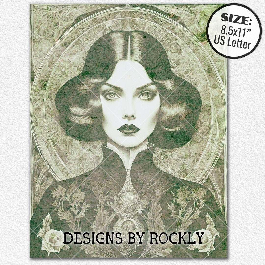 Goth Character Printable Page 8.5x11 US Letter Size Excellent Print ...