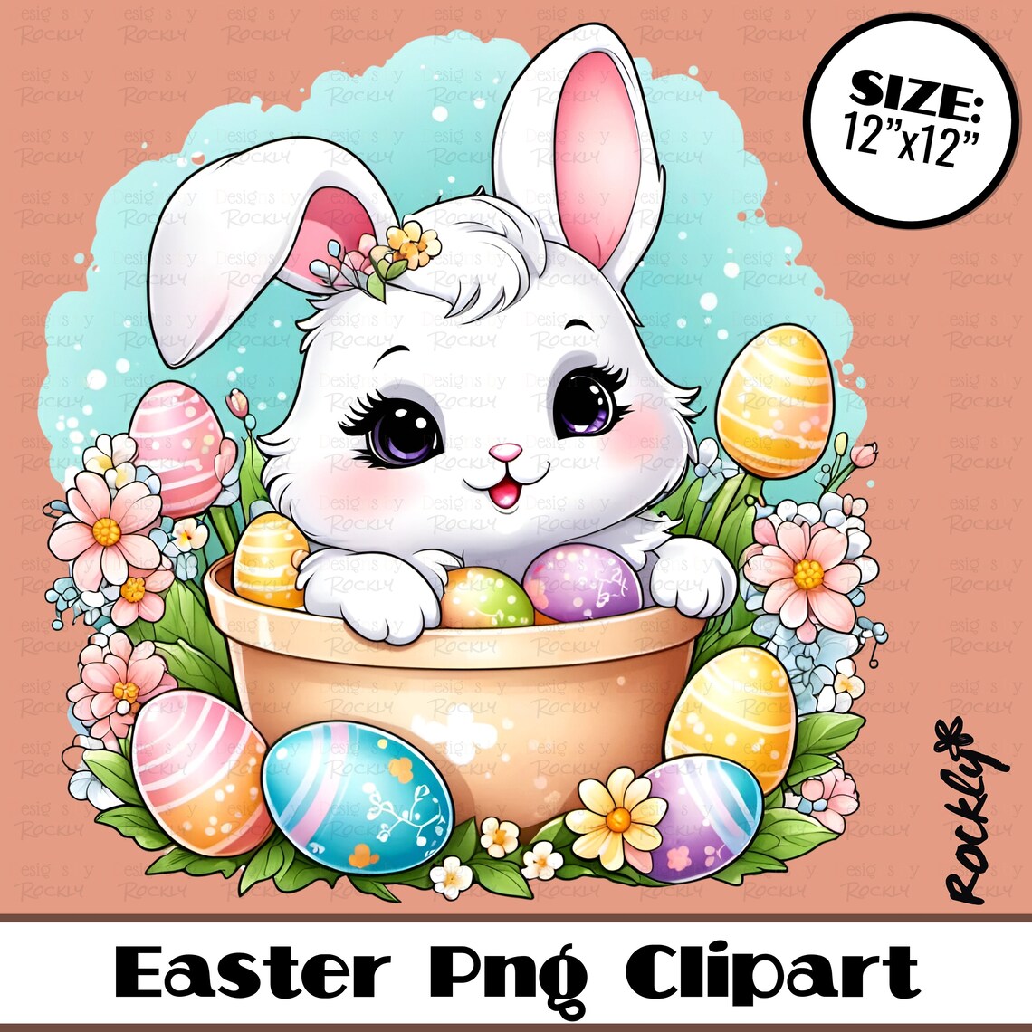 Easter Bunny Clipart PNG Sublimation Embroidery Design, Easter Bunny ...