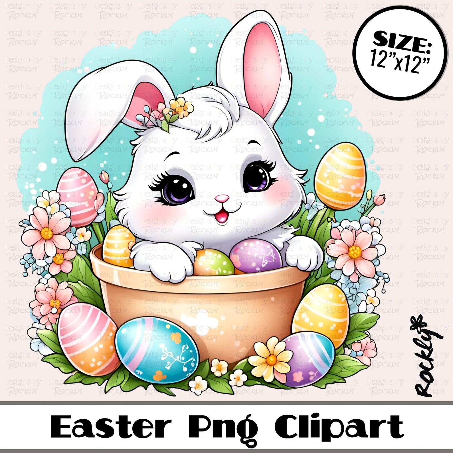 Easter Bunny Clipart PNG Sublimation Embroidery Design, Easter Bunny ...