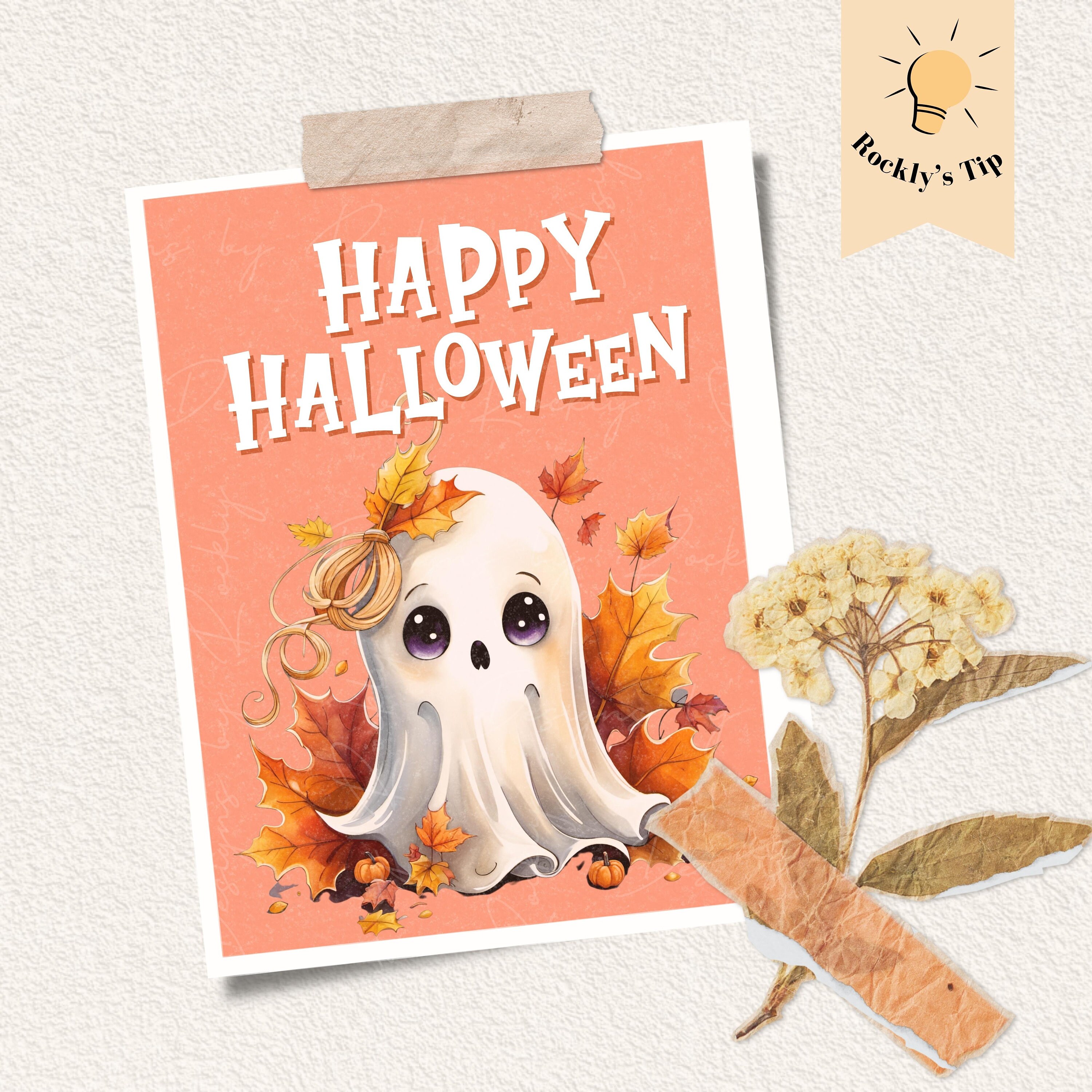 12x12 PNG Cute Ghost Clipart Thanksgiving Autumn Halloween Original ...