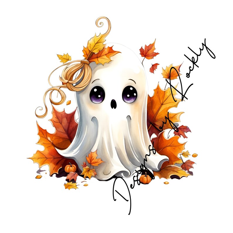12x12 PNG Cute Ghost Clipart Thanksgiving Autumn Halloween Original ...