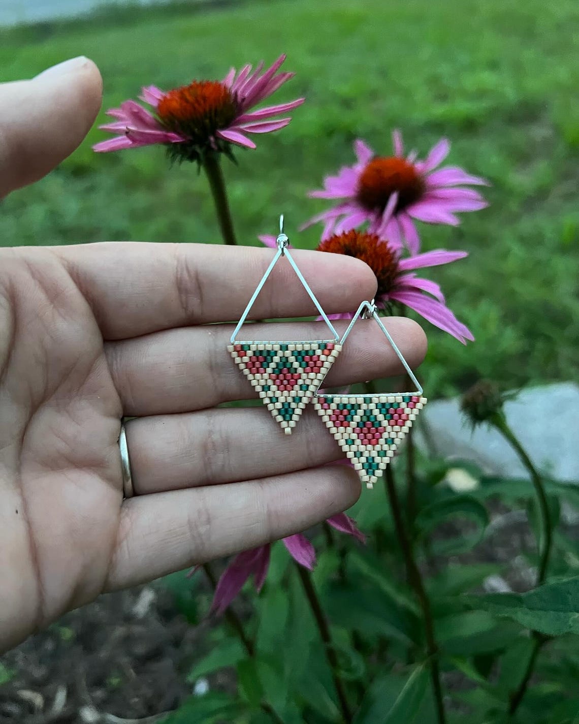 Falling Petals - Seed Bead Earrings - Etsy