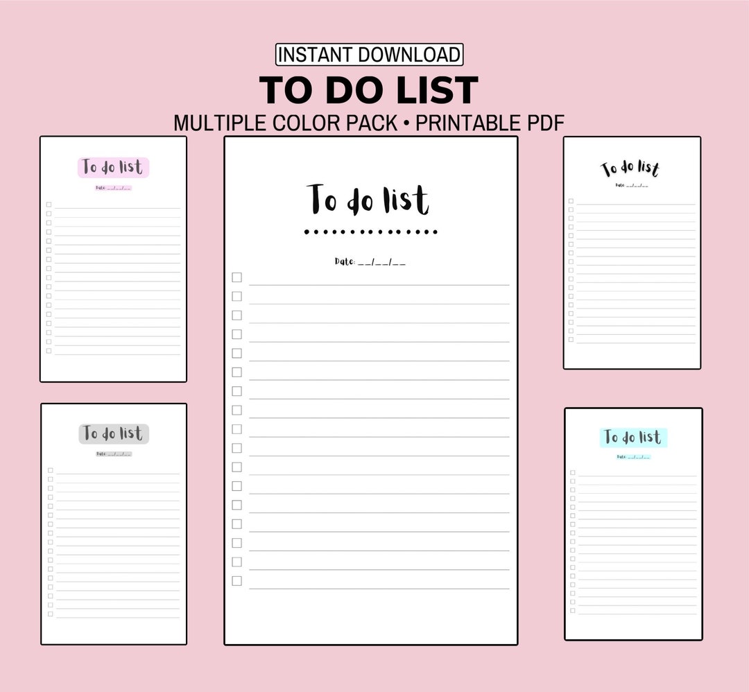 Minimal to Do List Printable to Do List PDF Checklist Planner ...