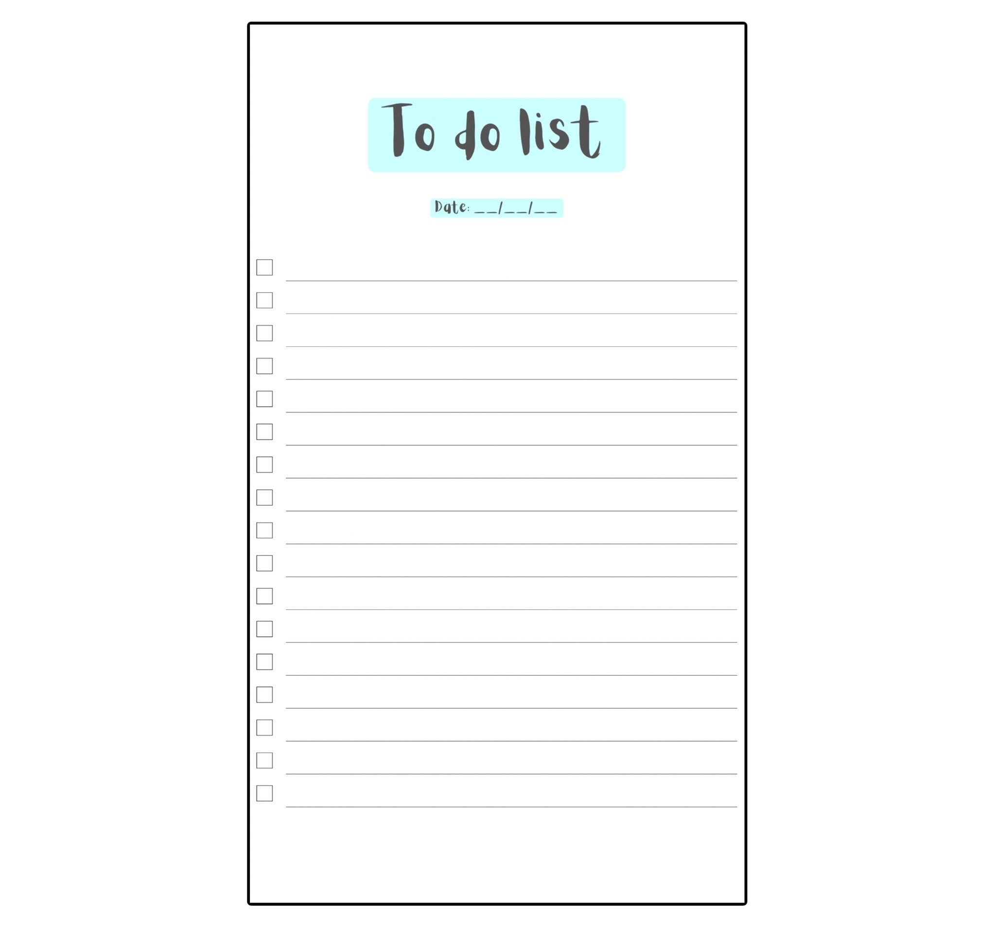 Minimal to Do List Printable to Do List PDF Checklist Planner ...